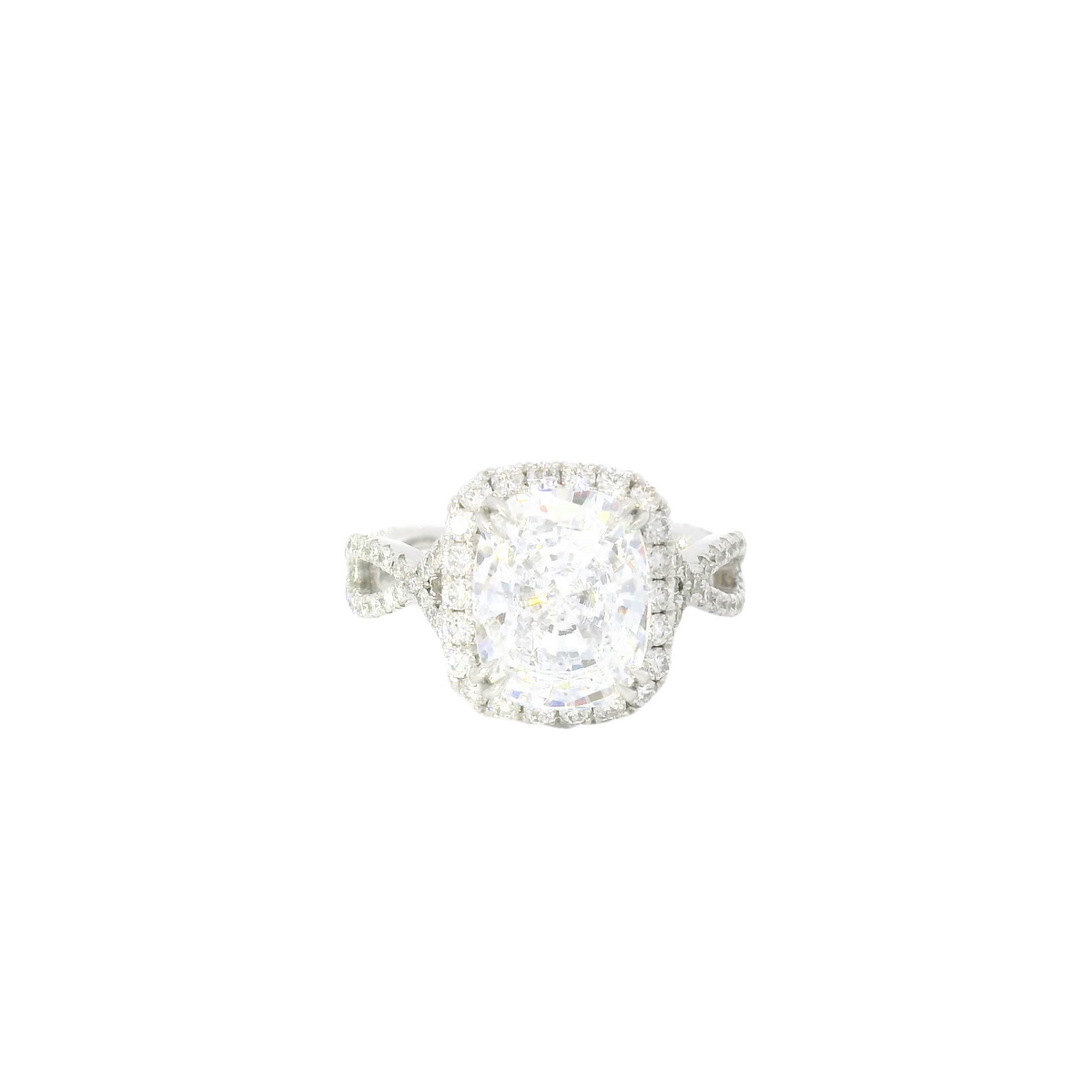 CoutureDiamond Halo w/ Twisted Diamond Sides Enagement Ring Setting ...